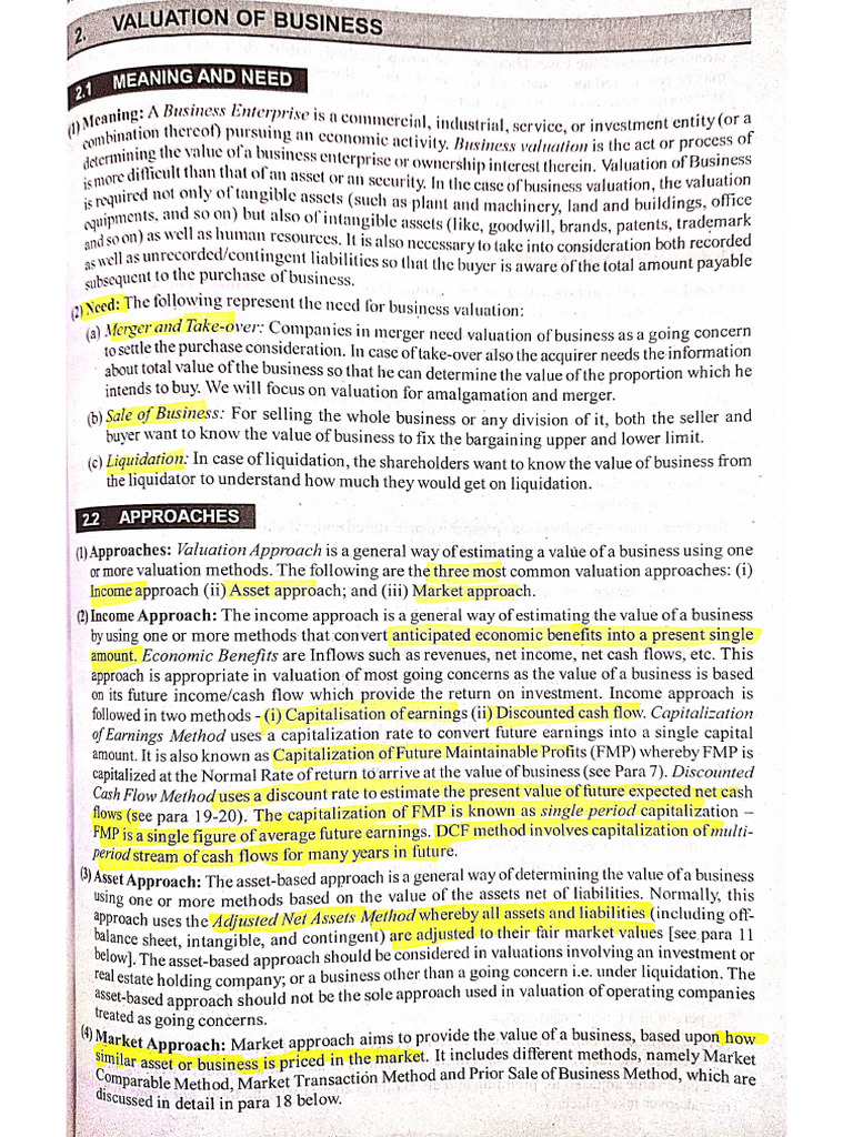 Valuation of Goodwill - Theory | PDF