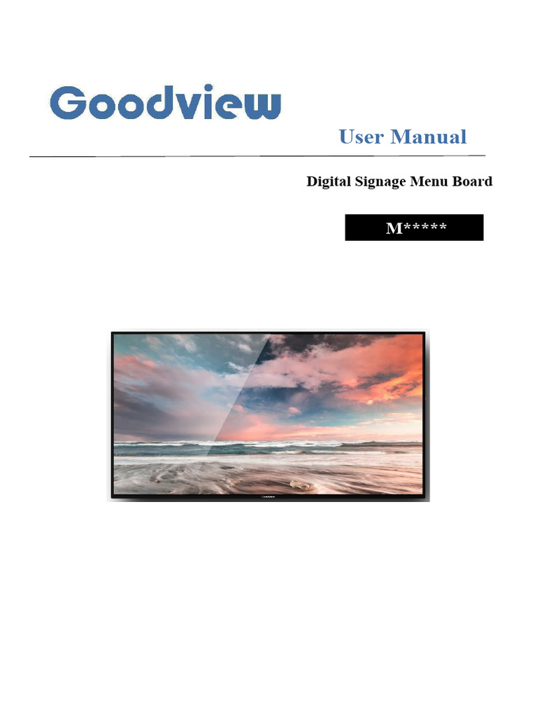 Digital Signage Menu Board Manual | PDF | Computer Network | Power Supply