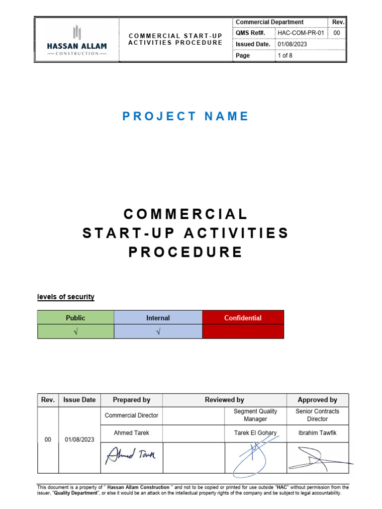 8 10-29-2023 COM 001 Commercial Start Up Activities Procedures | PDF ...