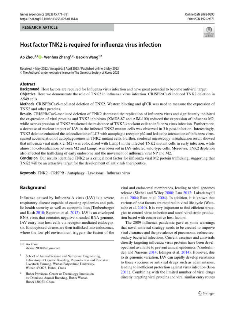 s13258-023-01384-8 | PDF | Influenza | Virus