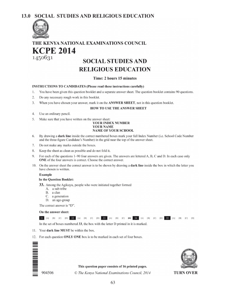 Socialreligious Kcpe q | PDF