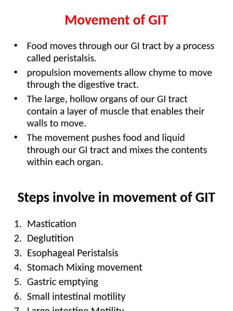 Understanding GI Tract Movement Steps | PDF | Gastrointestinal Tract ...