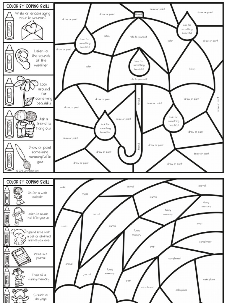 Coping Skills Coloring Activities | PDF | Yellow | Color