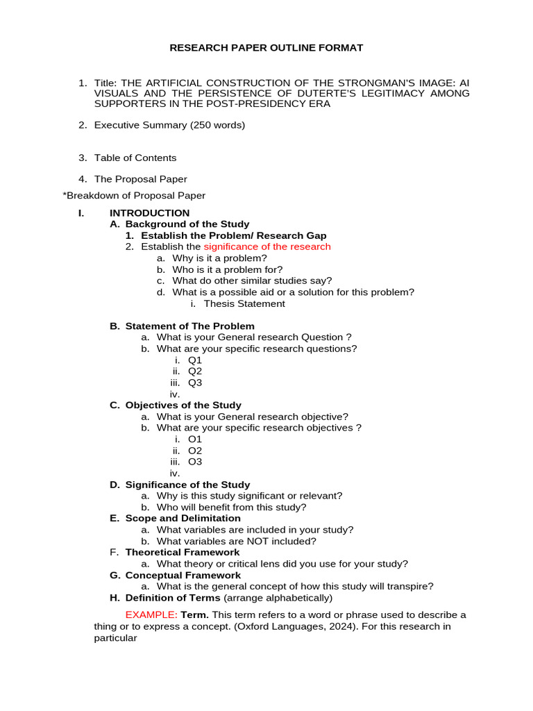 Thesis - Research Paper Outline Format | PDF | Data | Cognitive Science