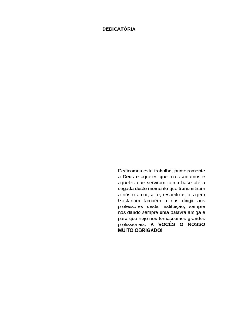 Dedicatória de TCC Pronta | PDF