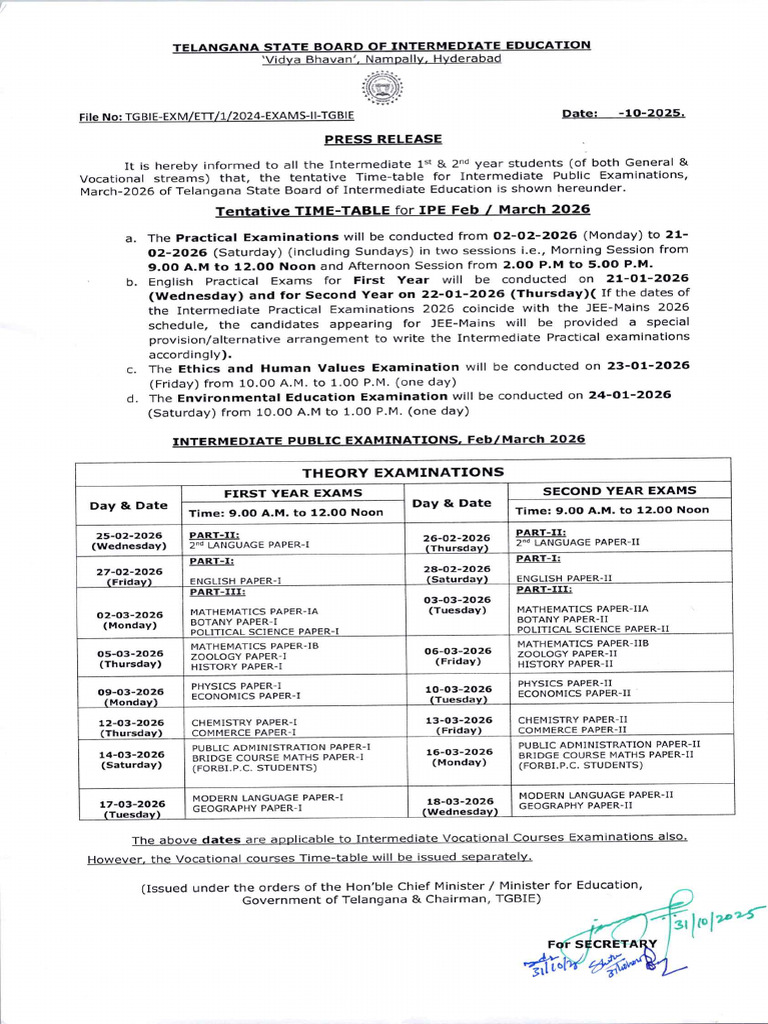 Inter Exams | PDF