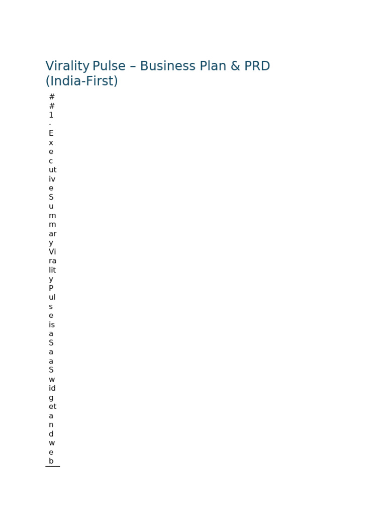 Virality Pulse Business Plan PRD | PDF | Information Technology | Computing