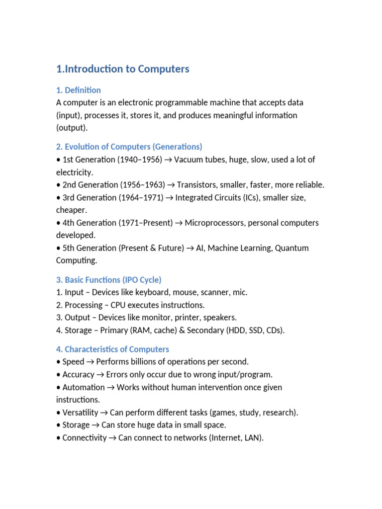 Introduction To Computers | PDF | Computer Data Storage | Booting
