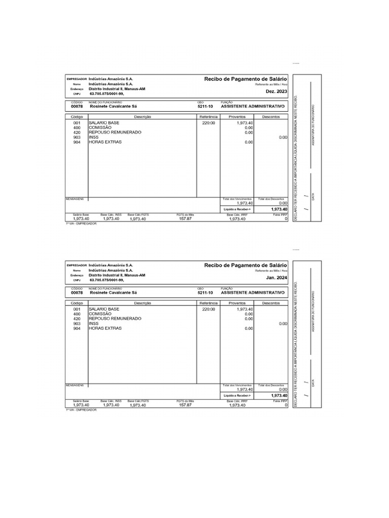 Contra Cheque | PDF