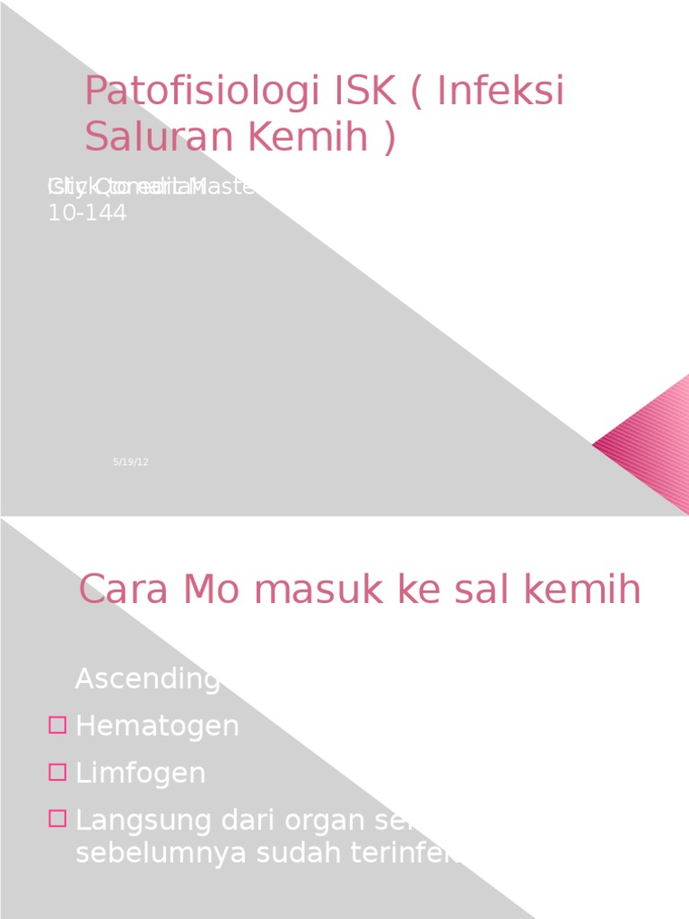 Patofisiologi ISK (Infeksi Saluran Kemih) Skenario 1 | PDF