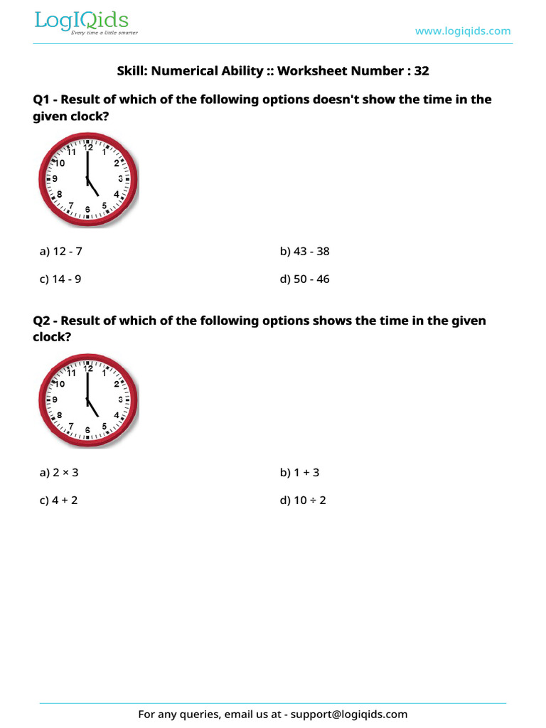 Logiqids Mental Ability Worksheet | PDF
