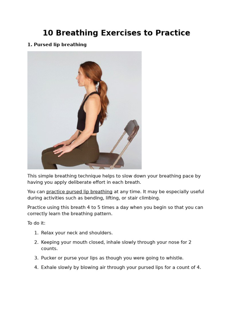 10 Effective Breathing Exercises | PDF | Breathing | Exhalation