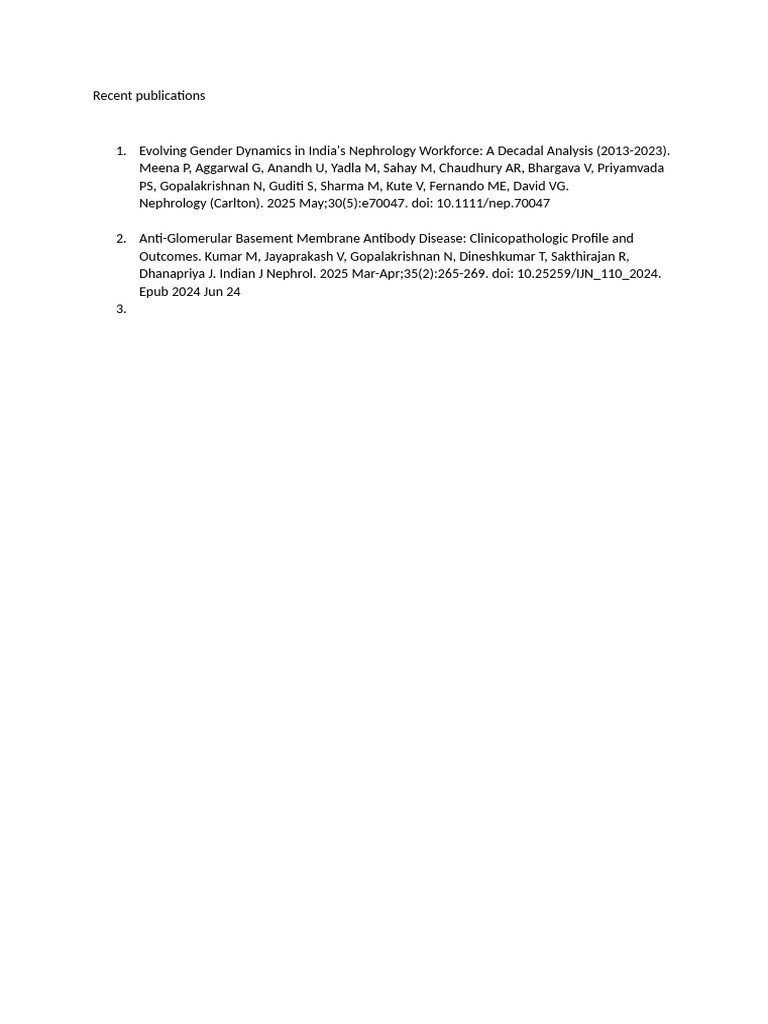 Gender Dynamics in India's Nephrology | PDF