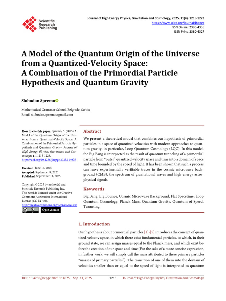 A Model of The Quantum Origin of The UniLLL%K | PDF | Quantum Gravity ...