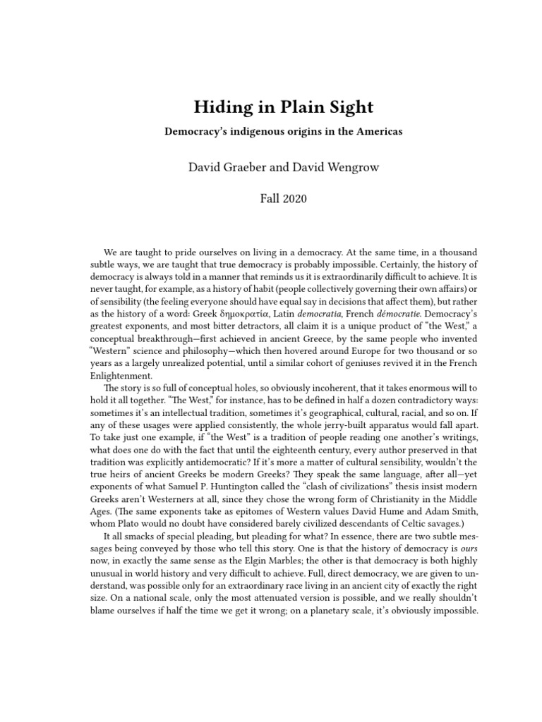 David Graeber and David Wengrow Hiding in Plain Sight | PDF | Hernán Cortés