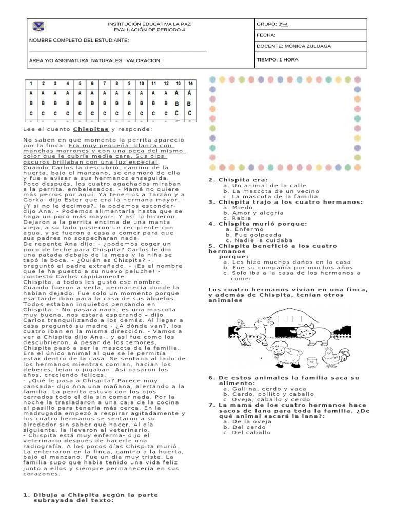 P. Periodo C. Naturales 3º - Cuarto Periodo | PDF
