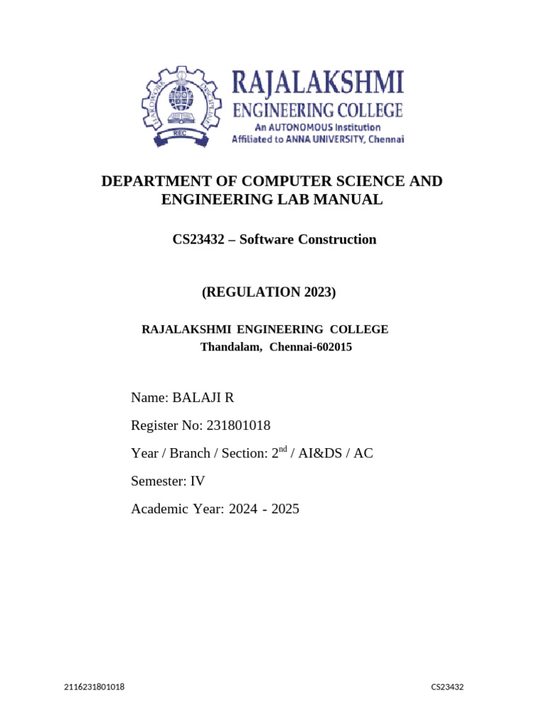 Software Construction Lab Manual | PDF | Microsoft Azure | Computing