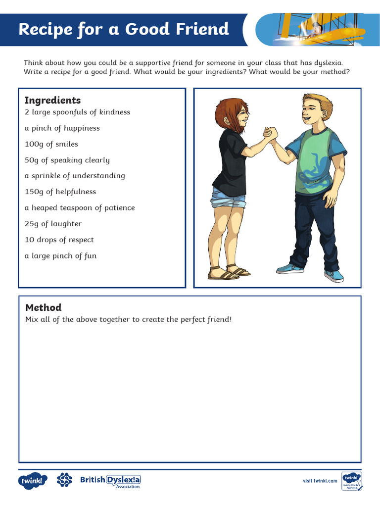 Recipe for Being a Good Friend | PDF