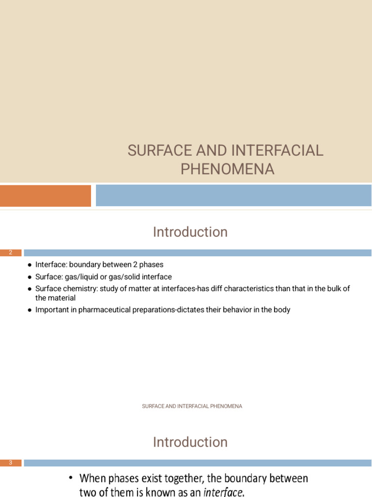 Surface and Interfacial Phenomena Explained | PDF | Surfactant ...