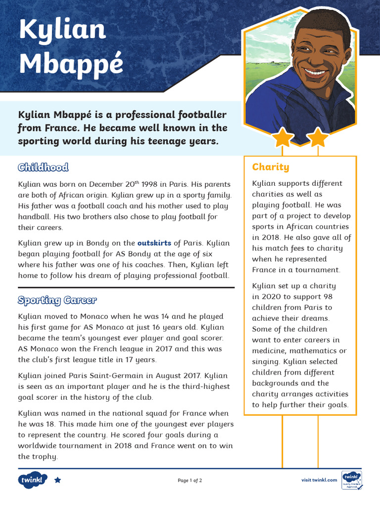 Kylian Mbappé: Career and Charity Insights | PDF
