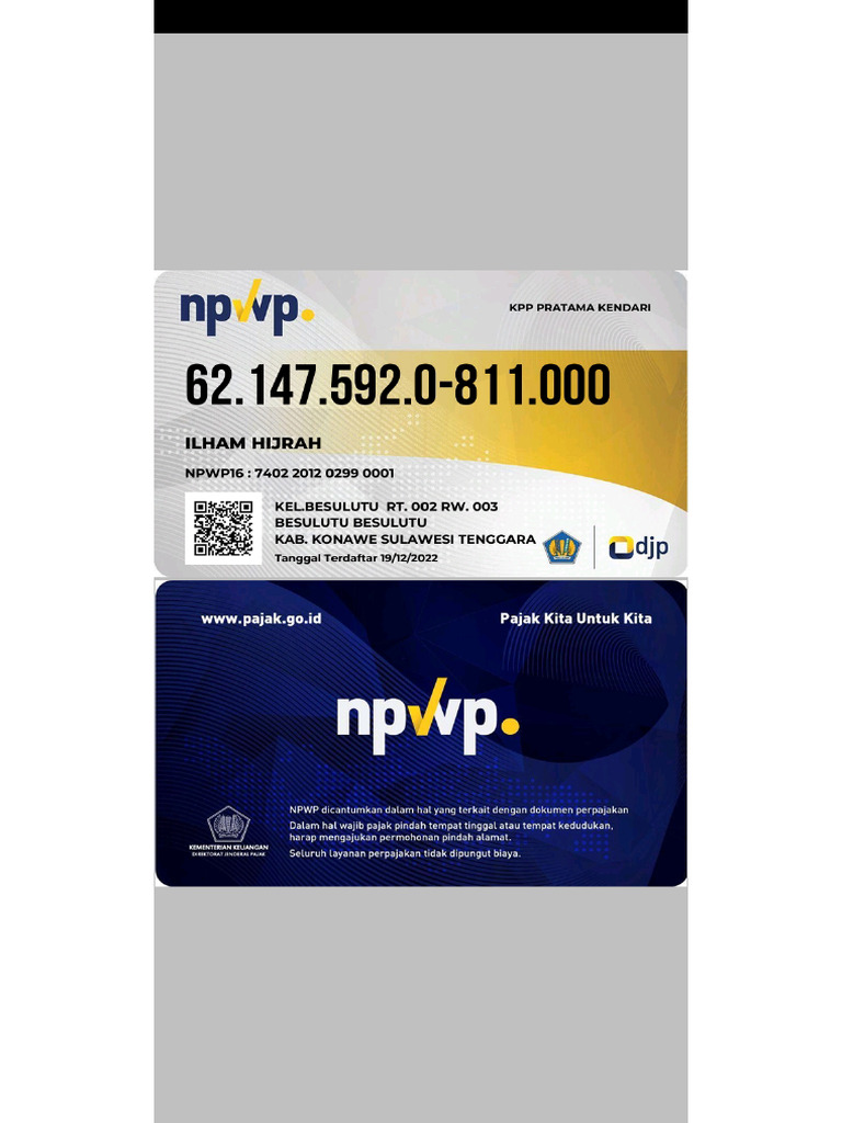 Npwp Ilham Hijrah | PDF