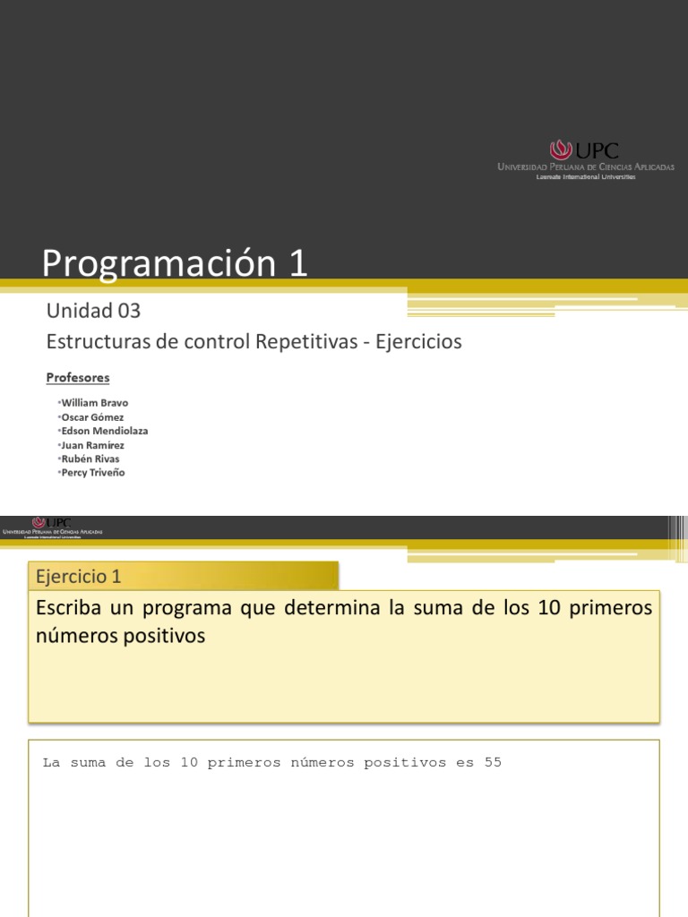 04 Estructuras de Control Repetitivas Ejercicios | PDF | Entero | Suma