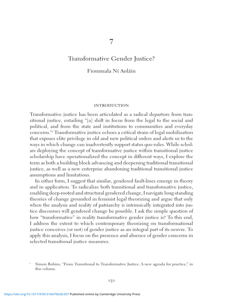 Transformative Gender Justice Explained | PDF | Feminism | Gender Studies