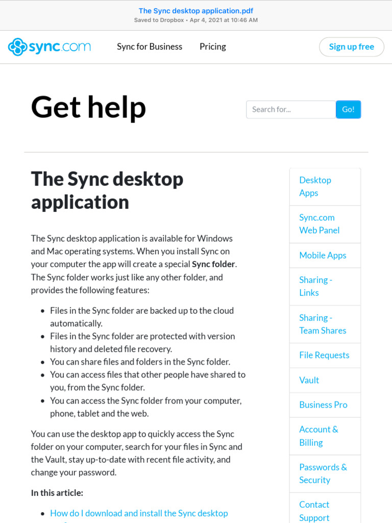 Sync Desktop Application Overview | PDF | Icon (Computing) | Computer File