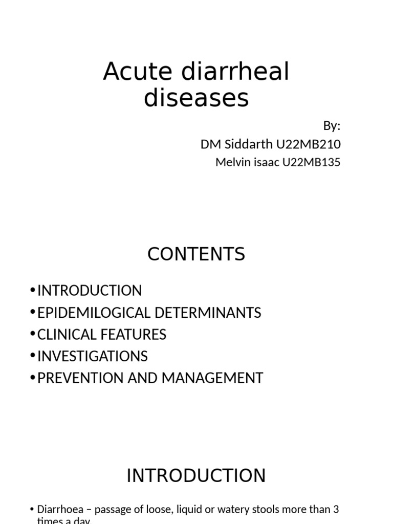 Acute Diarrheal Diseases Overview | PDF | Diarrhea | Cholera