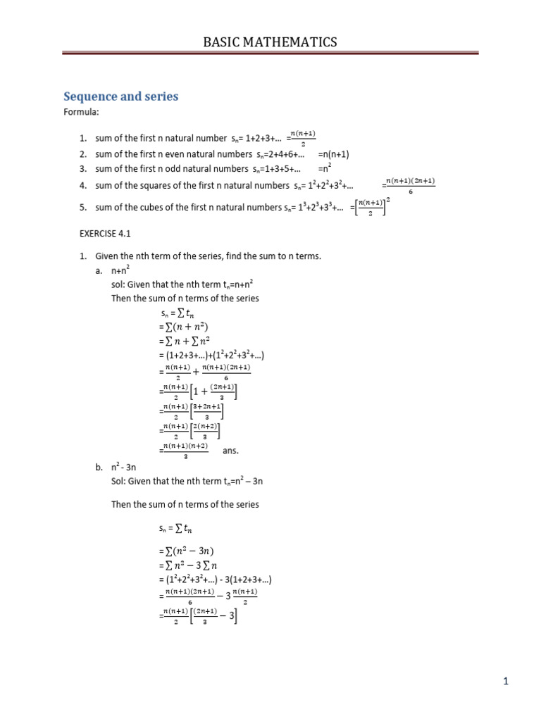 Sequence and Series | PDF | Mathematics | Number Theory