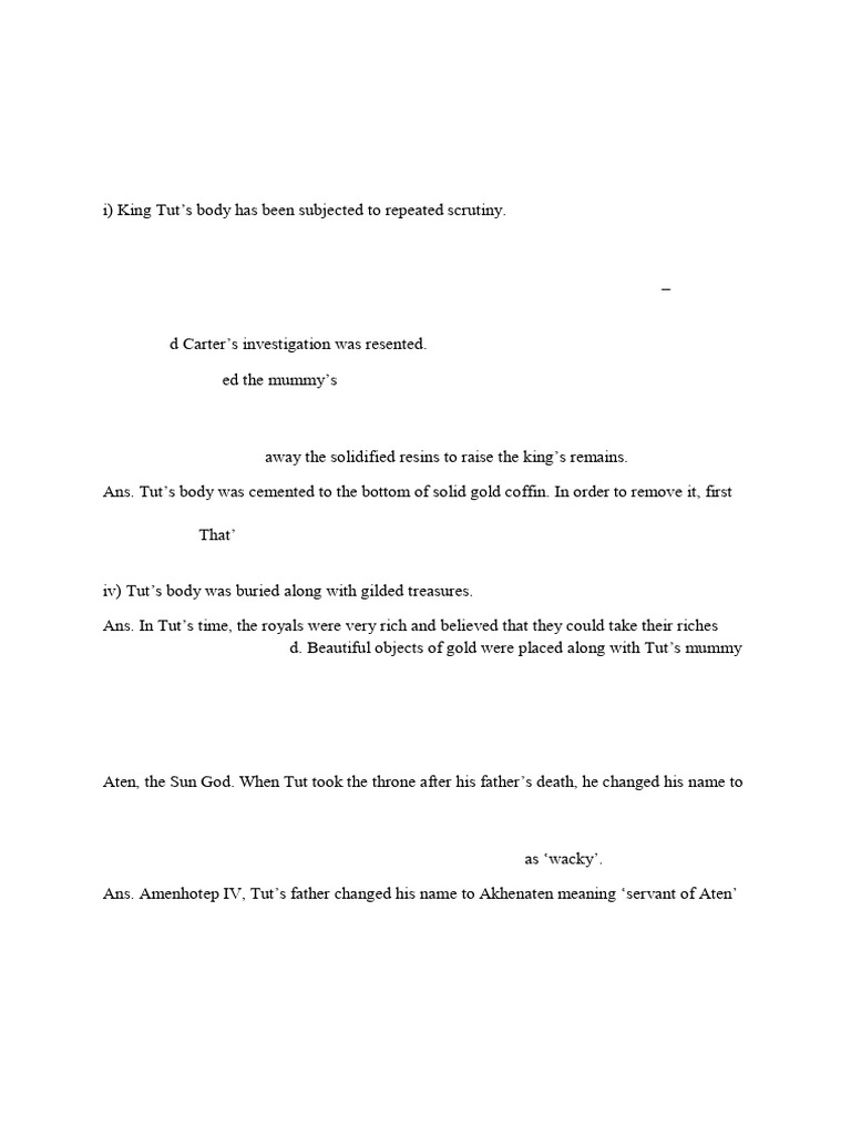 Discovering Tut SAQs | PDF | Tutankhamun | Akhenaten