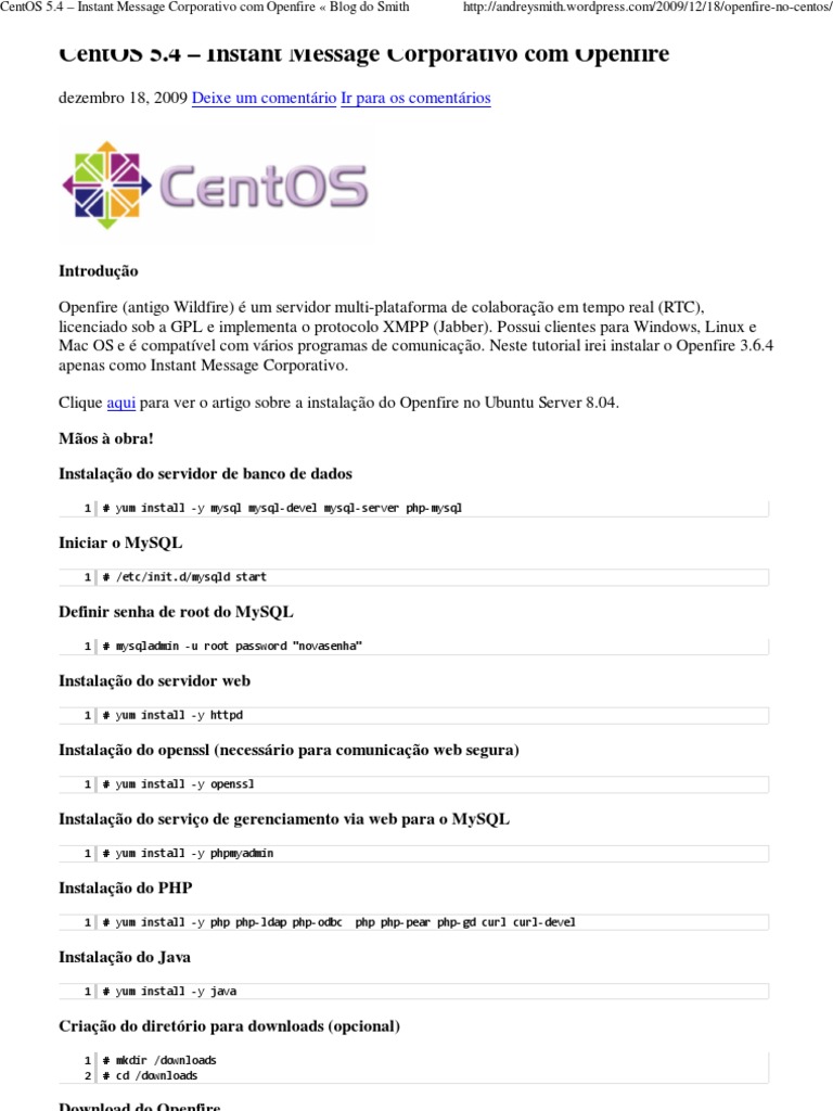 Instalação Openfire Mysql Download Grátis Pdf Php Rede Mundial De Computadores 