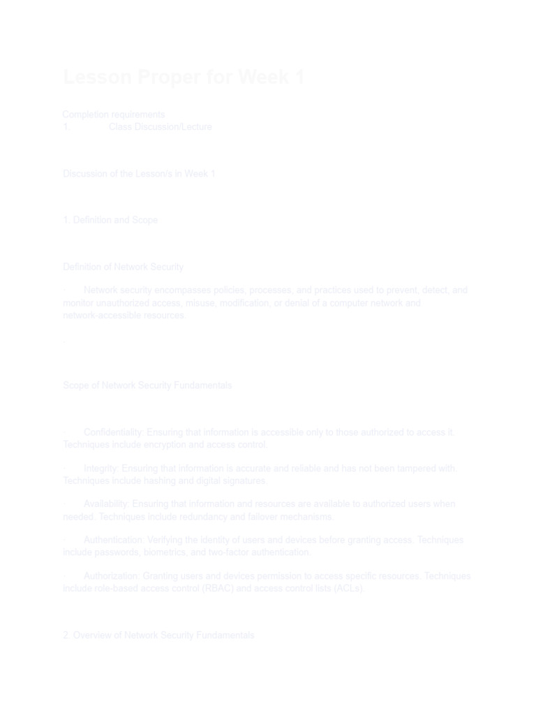 Network Security Fundamentals Overview | PDF | Transmission Control ...