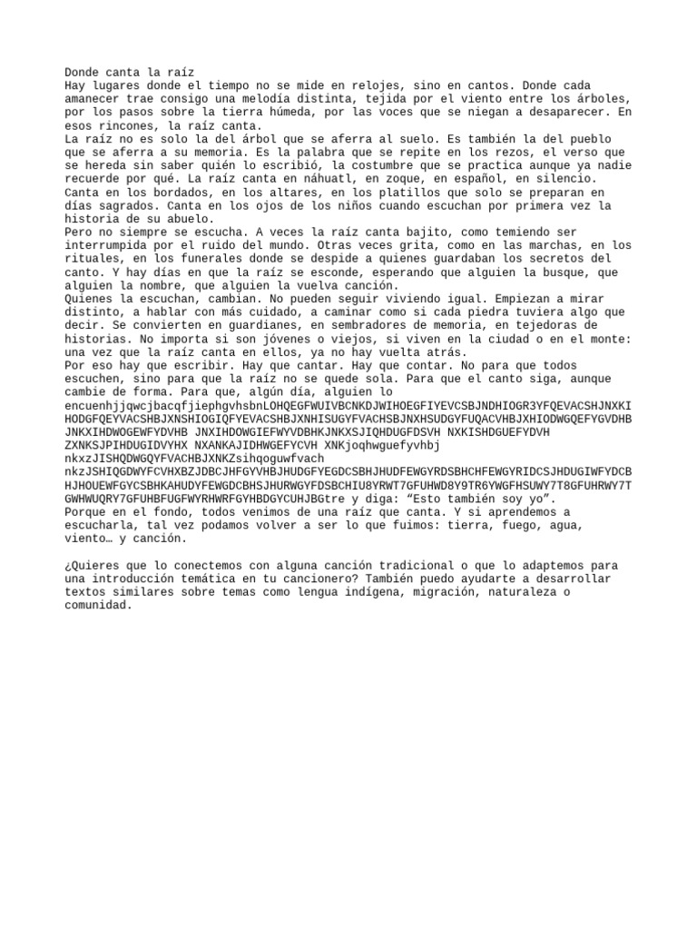Donde Canta La Raíz | PDF