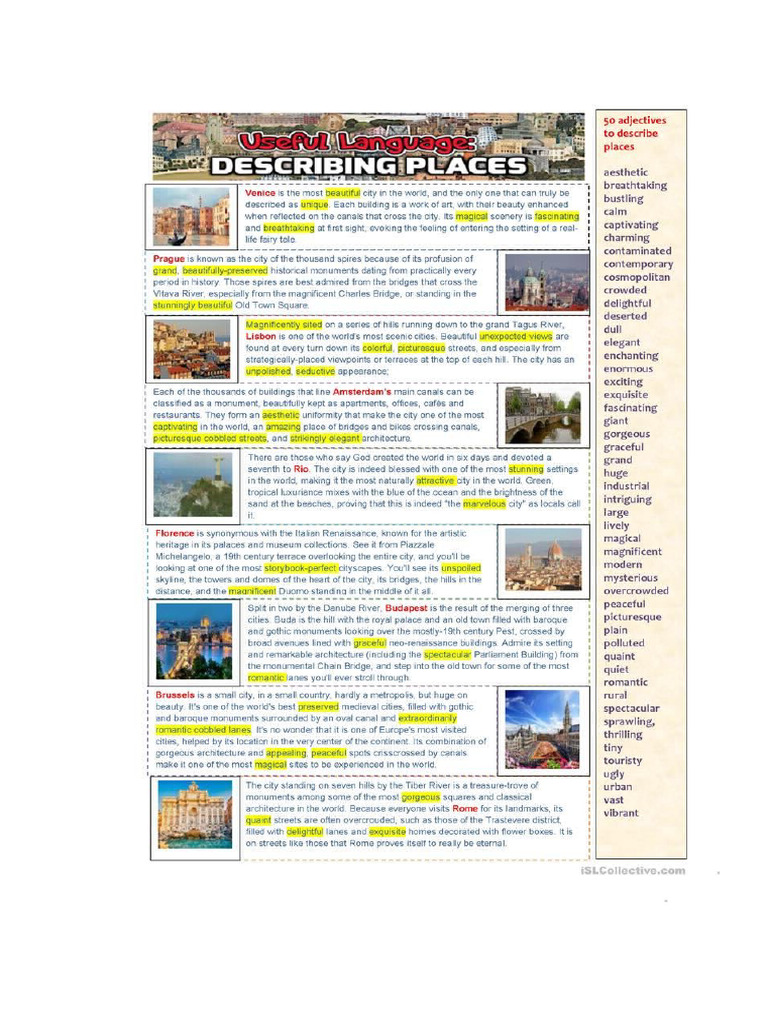 Adjectives To Describe Things and Places | PDF
