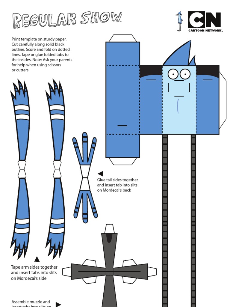 Mordecai Regular Show Paper Toy | PDF
