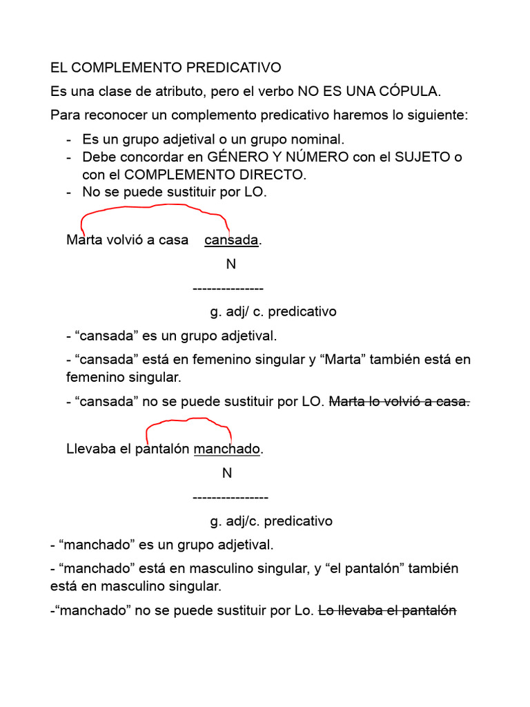 Complemento Predicativo: Definición y Ejemplos | PDF