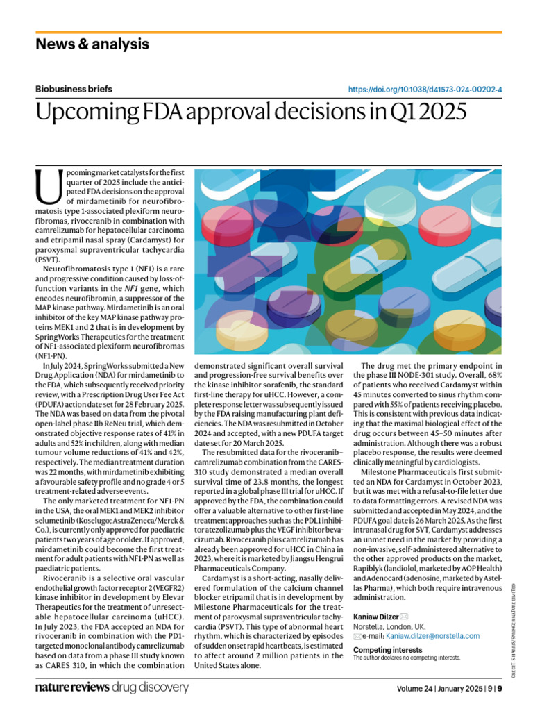 Upcoming FDA Approval Decisions in Q1 2025 (Kaniaw Dilzer) (Z-Library ...