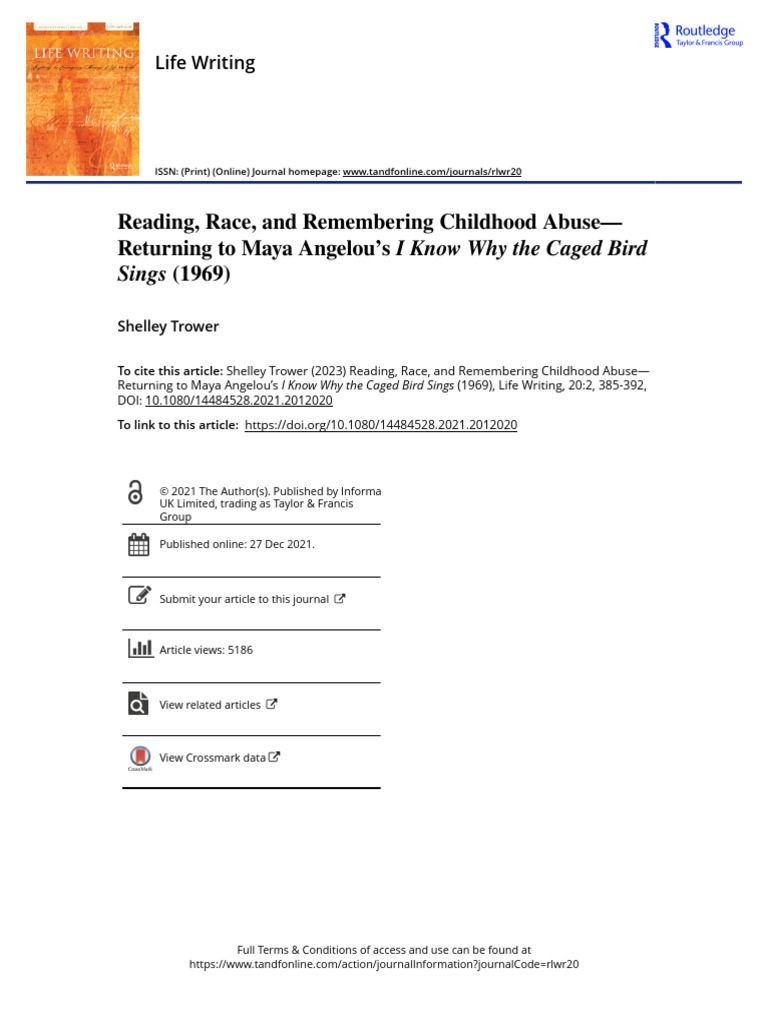 Reading Race and Remembering Childhood Abuse Returning To Maya Angelou S I Know Why The Caged ...