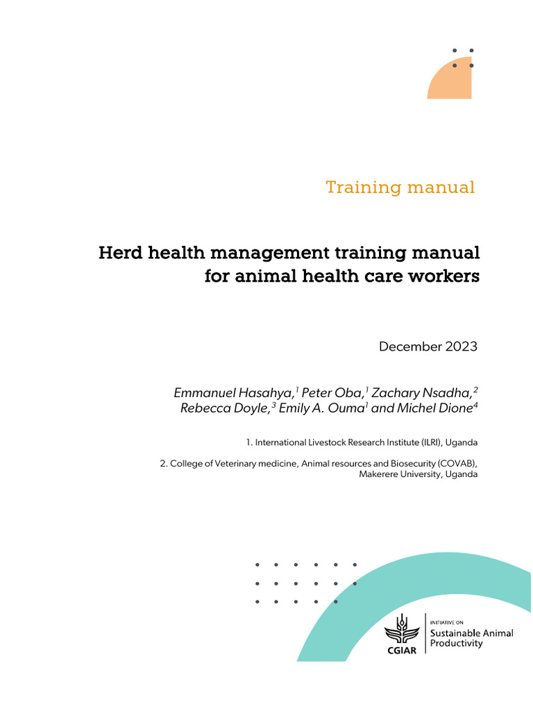 Herd Health Trainers Manual | PDF | Pig | Agriculture