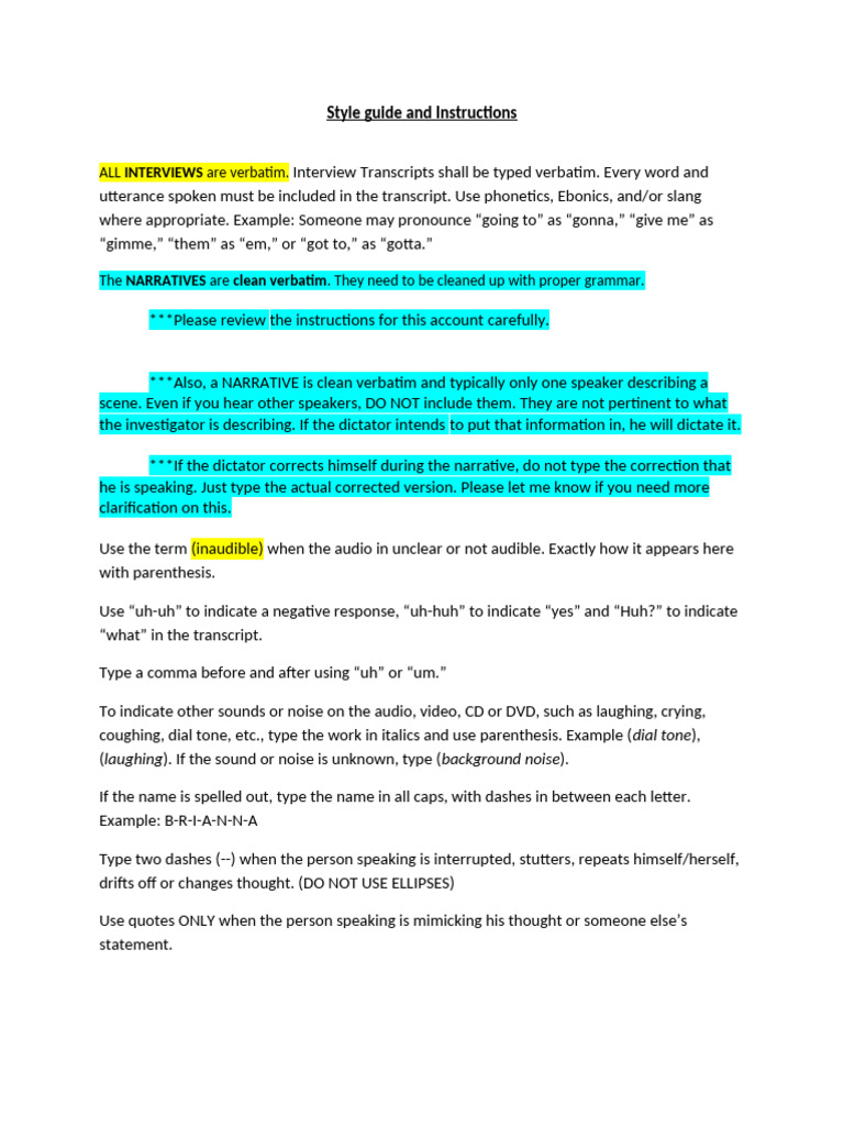 Interview Transcription Style Guide | PDF | Human Communication ...