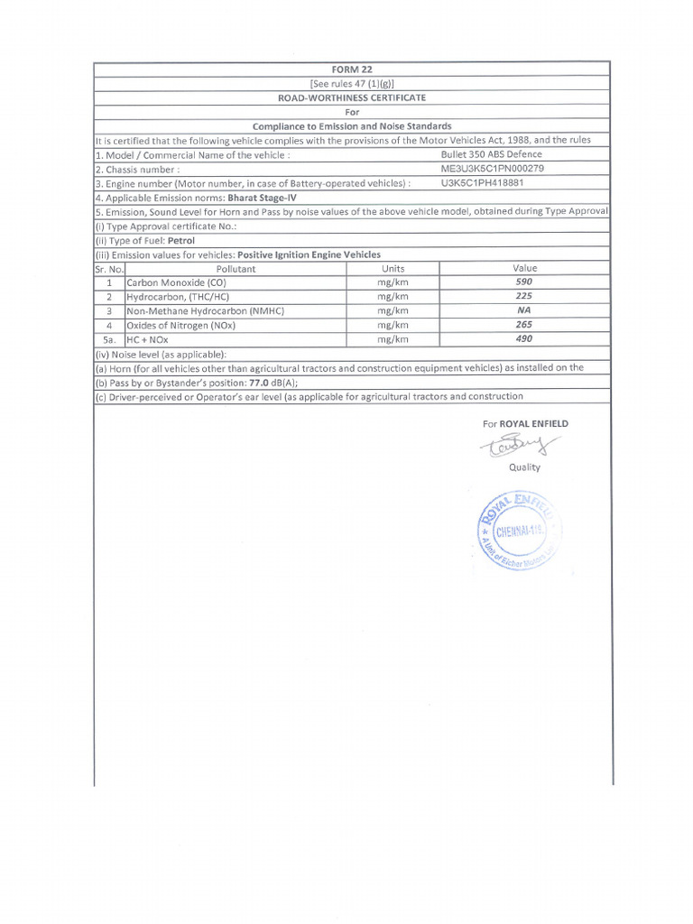 Form 22 Delhi | PDF