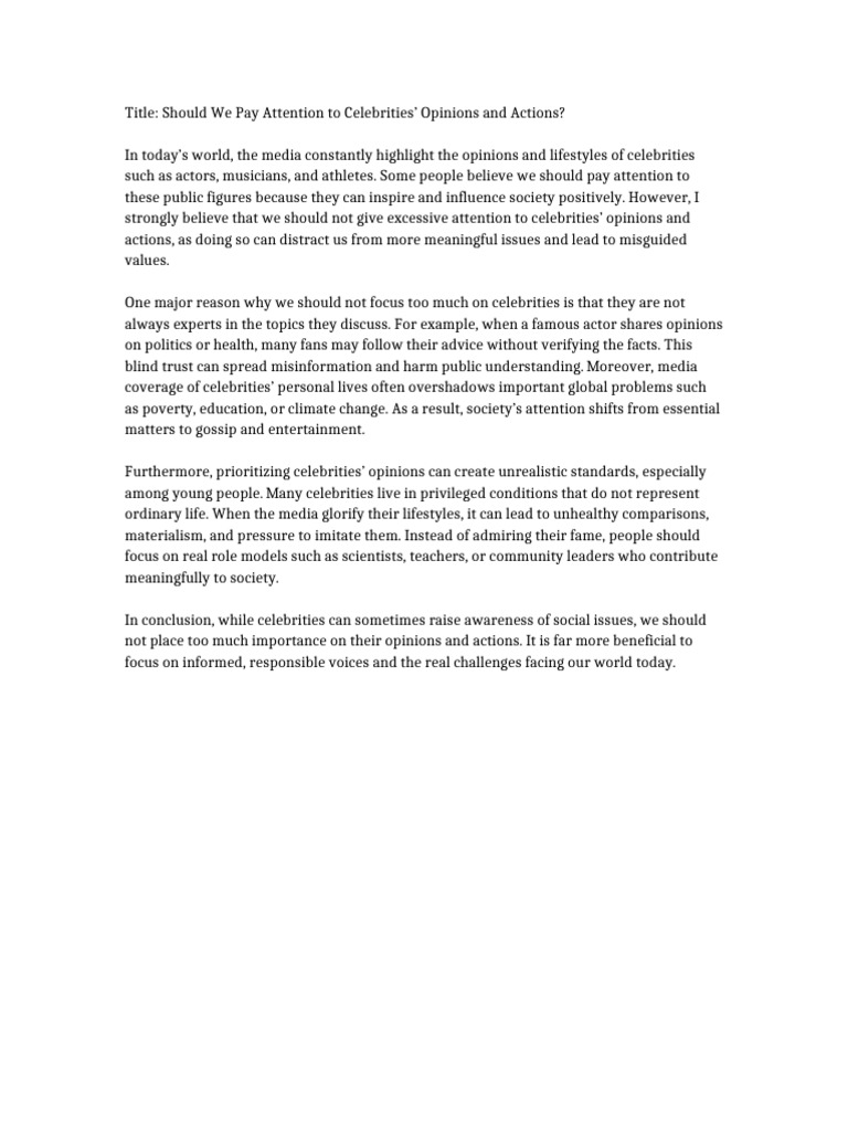 The Dangers of Celebrity Influence | PDF