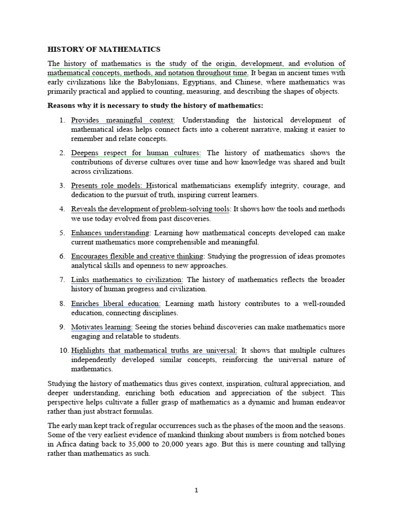 History of Mathematics Overview | PDF | Trigonometric Functions ...