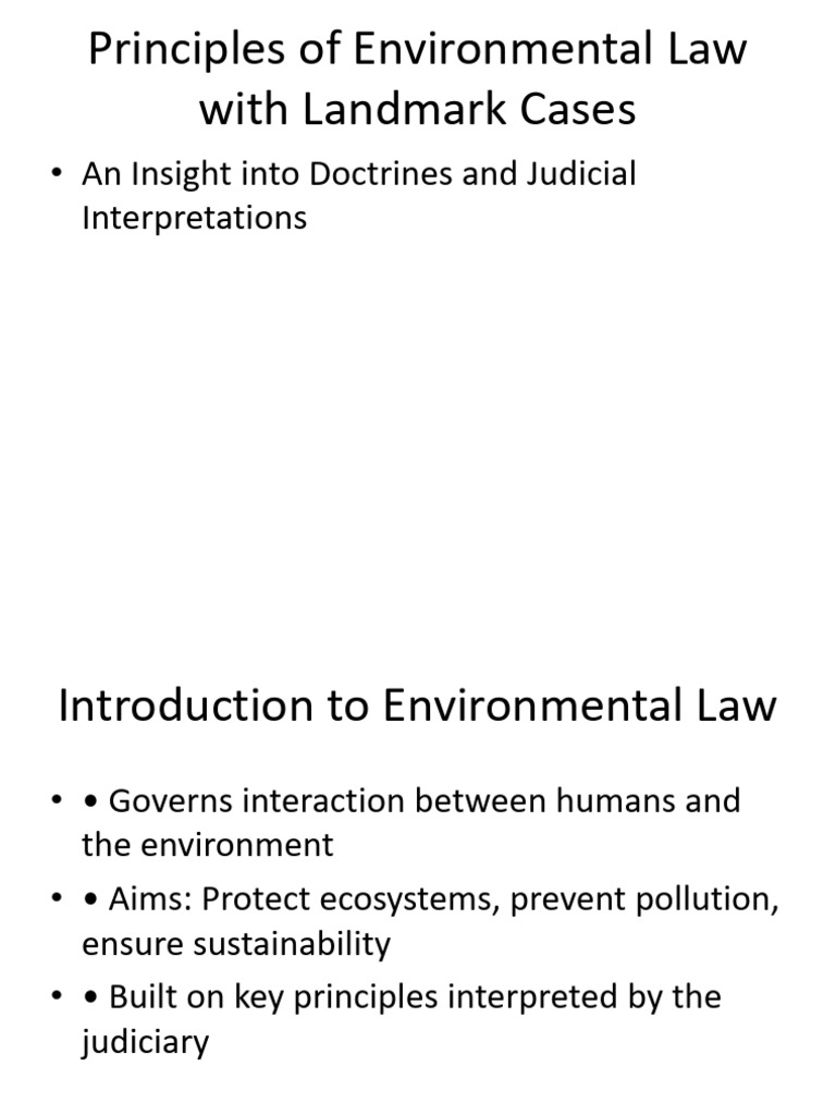Key Principles of Environmental Law | PDF | Environmental Law ...