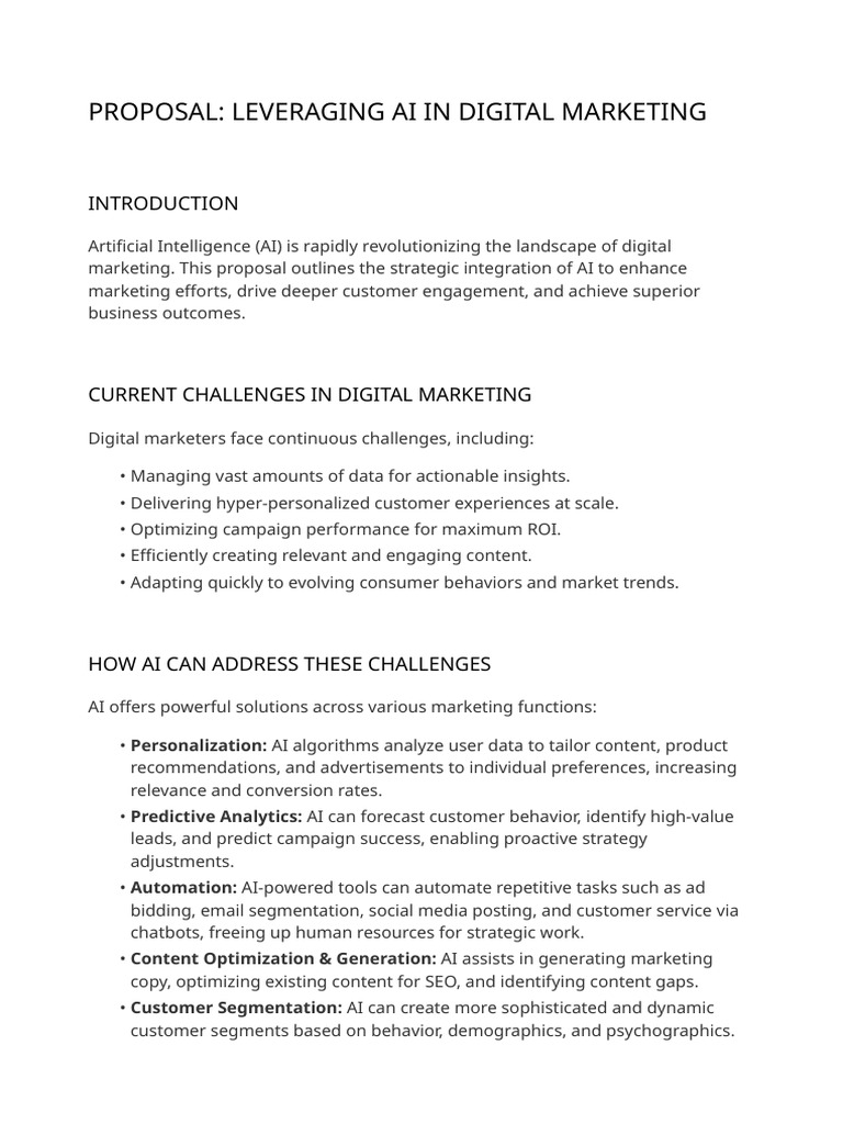 AI in Digital Marketing Plan | PDF | Artificial Intelligence ...