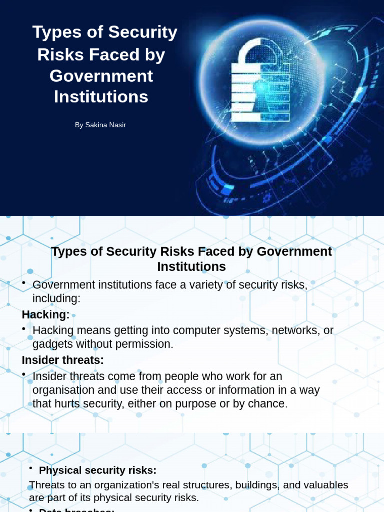 Types of Security Risks Faced by Government Institutions - Final | PDF ...
