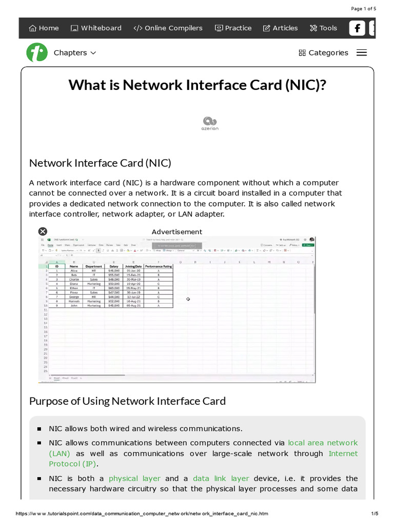 What is Network Interface Card (NIC) | PDF | Network Interface ...