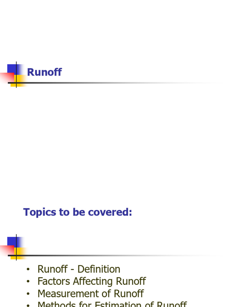 6_Runoff_Part 1 (1) | PDF | Drainage Basin | Surface Runoff