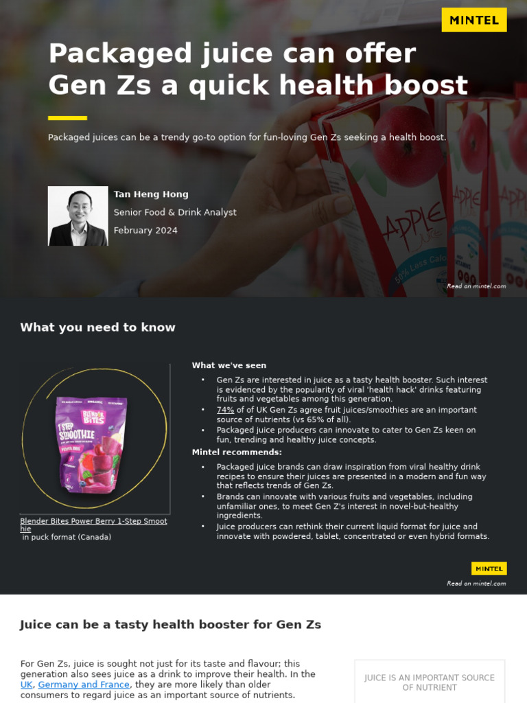 Packaged Juice Can Offer Gen Zs A Quick Health Boost | PDF | Juice ...